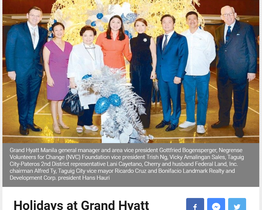 Philippine Star: Holidays at Grand Hyatt - NVC Foundation - A ...