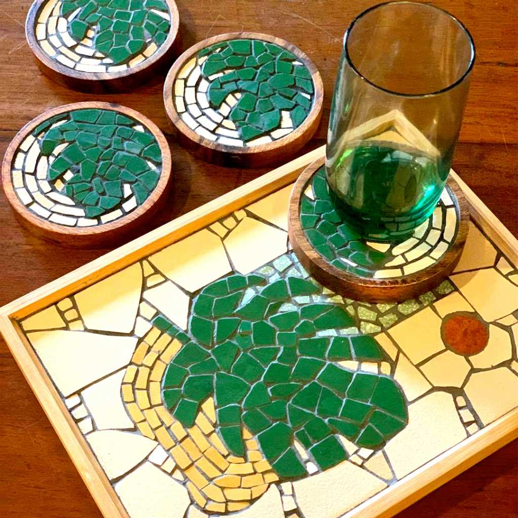 Monstera Mosaic Coasters (Set of 4) - NVC Foundation - A Philippine Charity