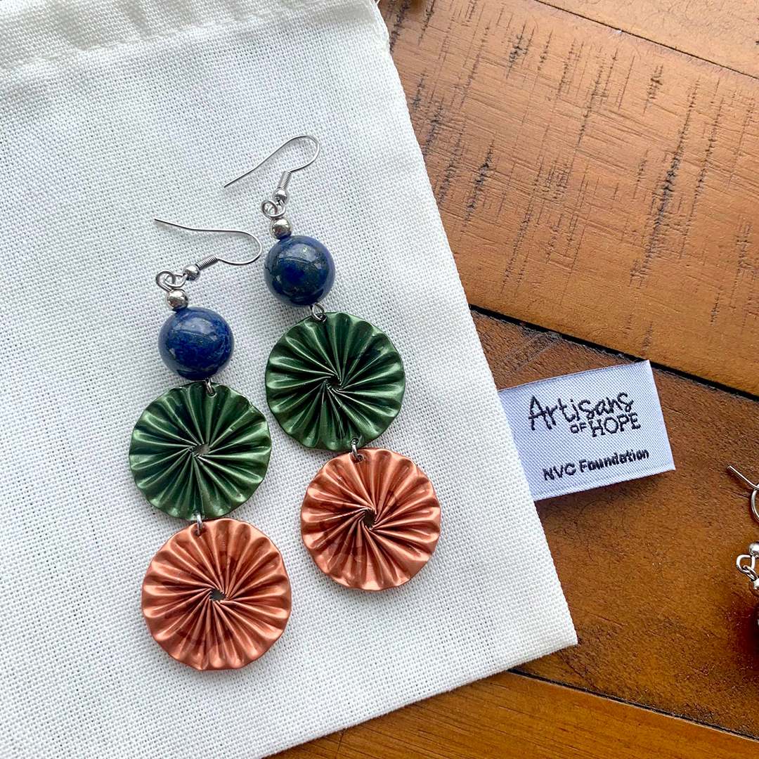 Upcycled Earrings -47F - NVC Foundation - A Philippine Charity