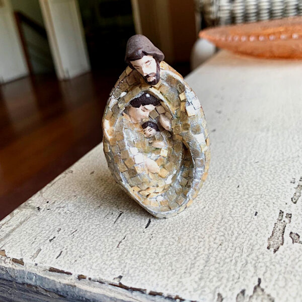 Egg-shaped Nativity - Capiz Shell (Silver) - NVC Foundation - A Philippine Charity