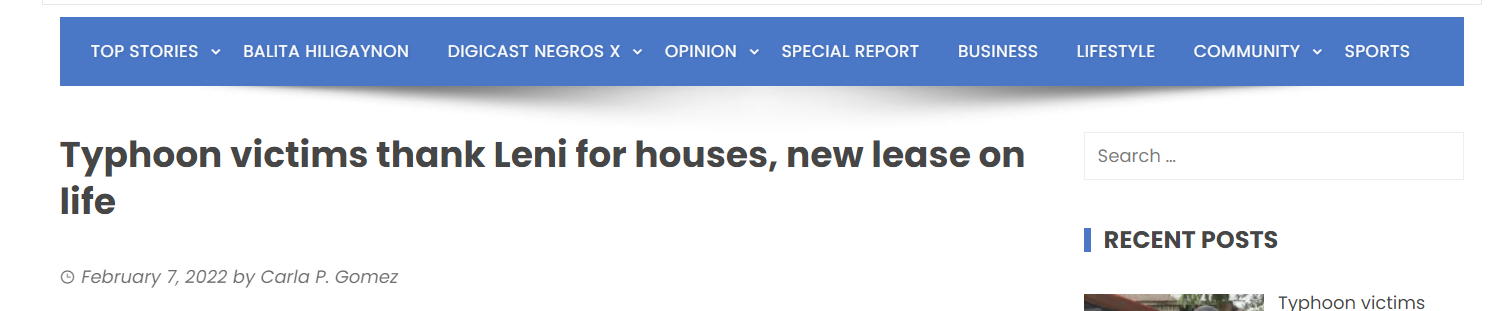 Digicast Negros - Typhoon Victims Thank Leni for Houses, New Lease on ...