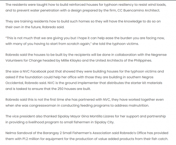 Digicast Negros - Typhoon Victims Thank Leni for Houses, New Lease on ...