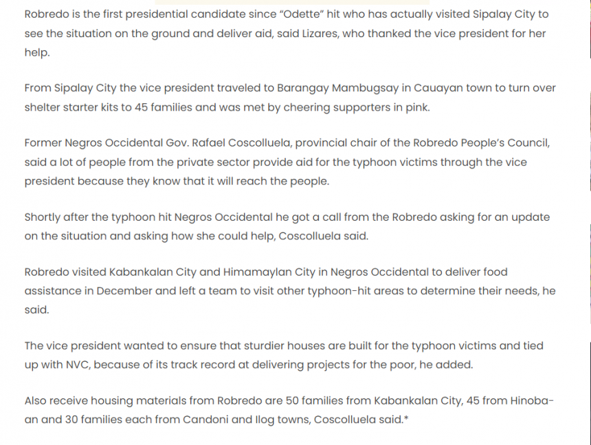 Digicast Negros - Typhoon Victims Thank Leni for Houses, New Lease on ...
