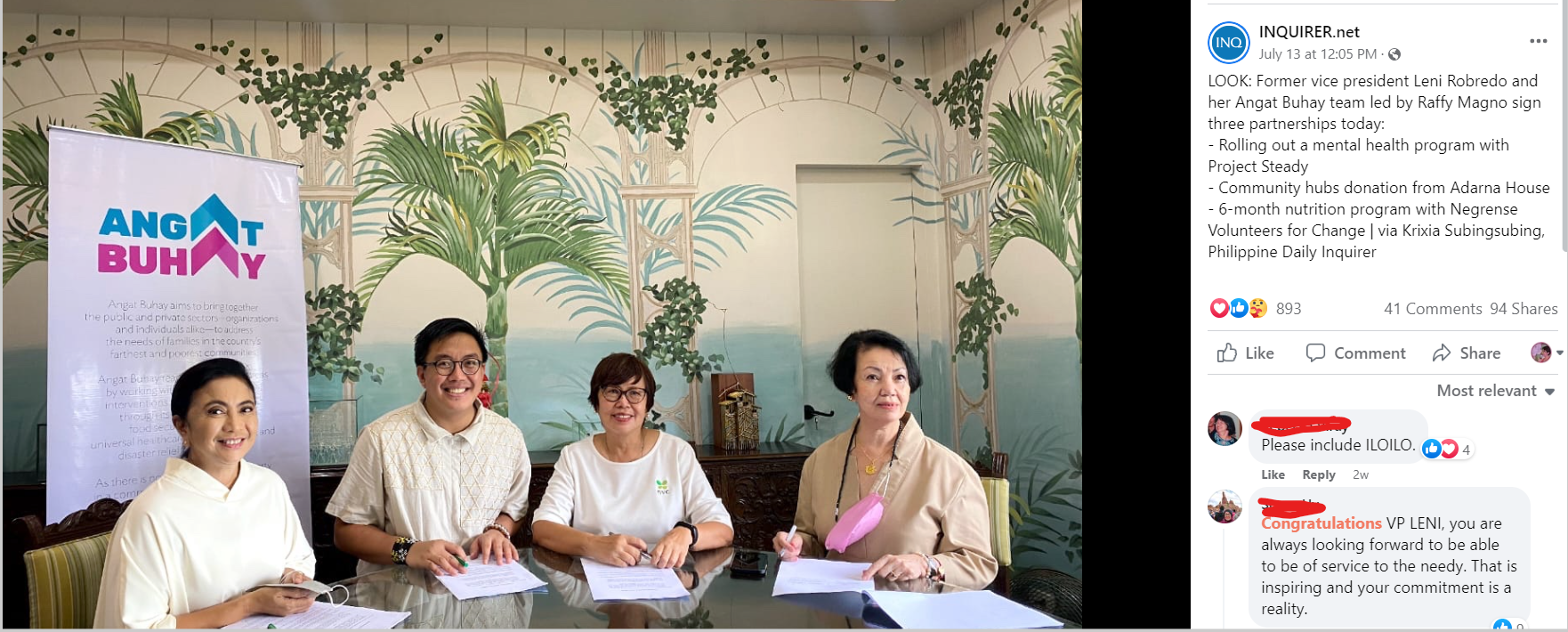 Inquirer.net: LOOK: Former Vice President Leni Robredo and her Angat ...