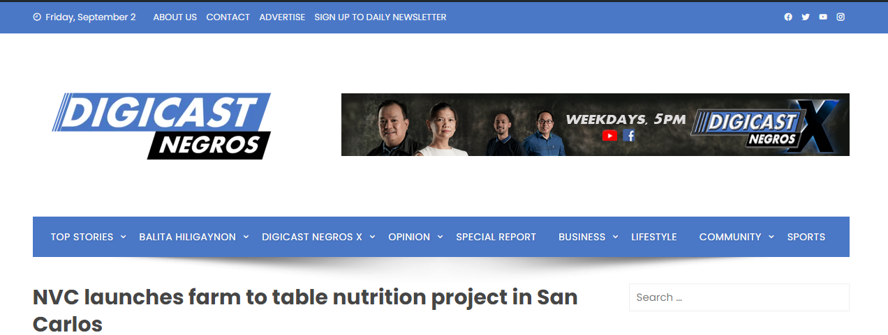 Digicast Negros: NVC Launches Farm-to-Table Nutrition Project in Negros - NVC Foundation - A ...