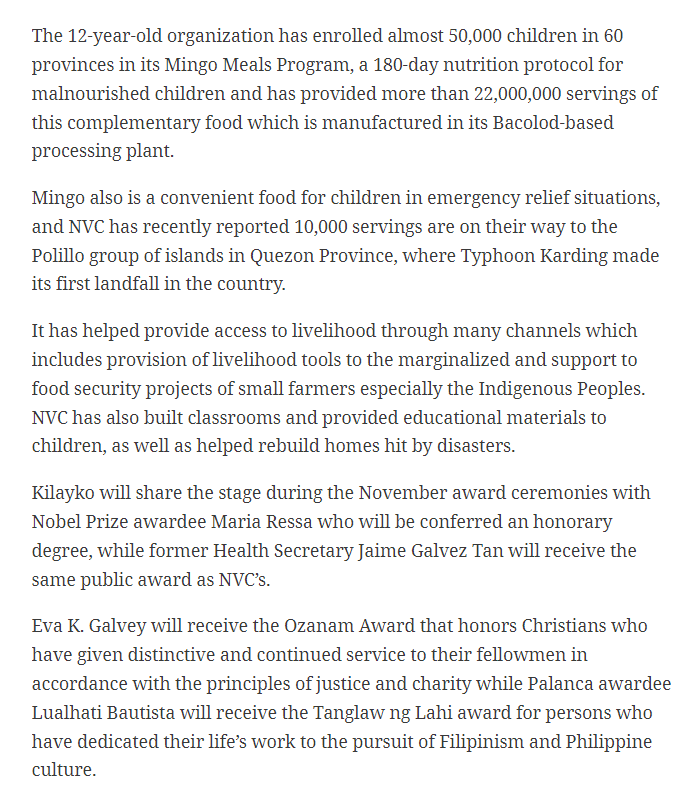 Inquirer.net: Negros Occidental-Based NGO to Receive Award from Ateneo for Public Service - NVC ...