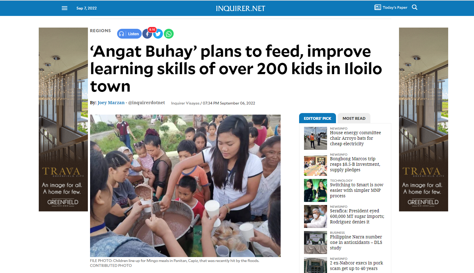 Inquirer.net: Angat Buhay Plans to Feed, Improve Learning Skills of ...