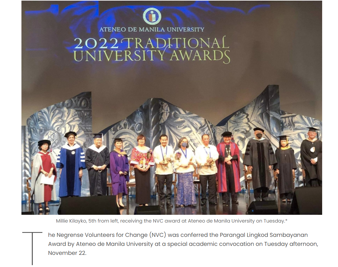 Digicast Negros: Ateneo Confers Award on NVC for Helping Those in Great Need - NVC Foundation ...