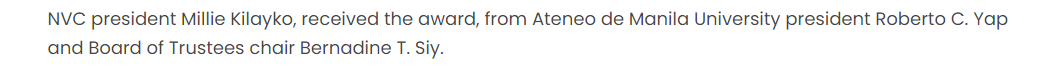 Digicast Negros: Ateneo Confers Award on NVC for Helping Those in Great Need - NVC Foundation ...