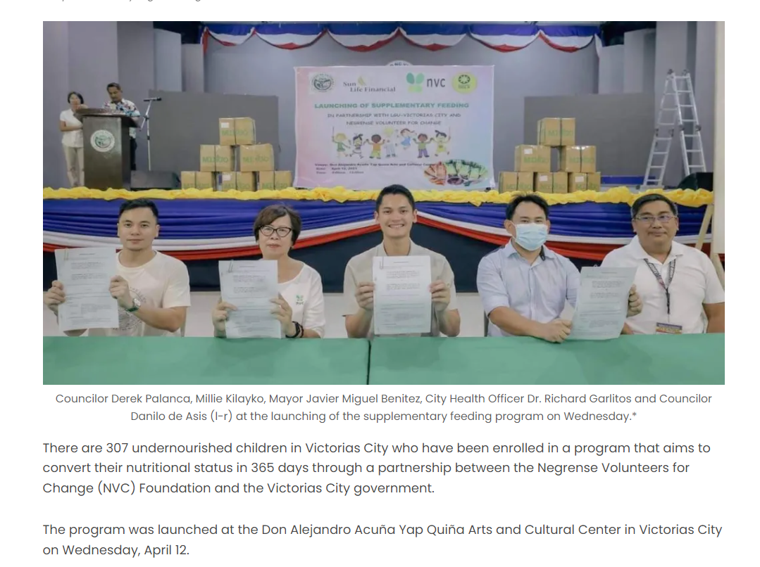 Digicast Negros: Victorias Partners with NVC, Sunlife for Supplementary Feeding Program - NVC ...