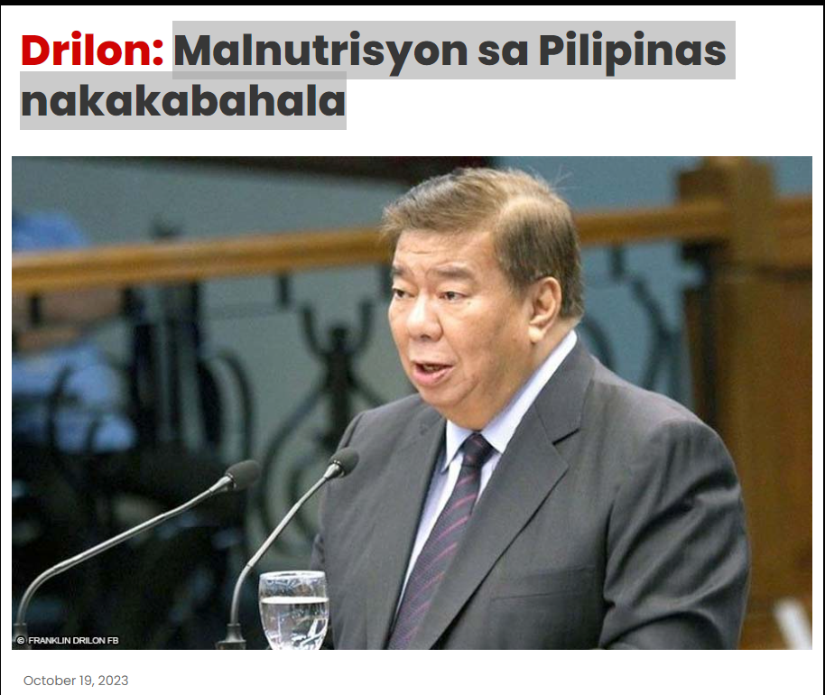 Abante: Drilon: Malnutrisyon sa Pilipinas Nakakabahala - NVC Foundation ...