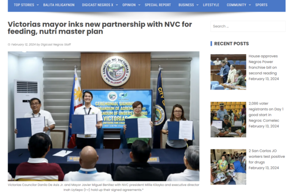 Digicast Negros: Victorias Mayor Inks New Partnership with NVC for Feeding, Nutri Master Plan ...
