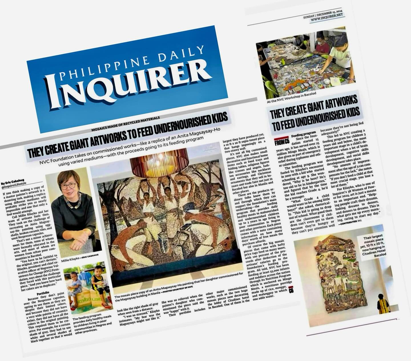 Philippine Daily Inquirer: They Create Giant Artworks to Feed ...